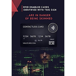 VAULTCARD - RFID Blocking & Jamming Credit & Debit Card Protection for your wallet and passport/NFC Jamming card, protects several cards at the same time