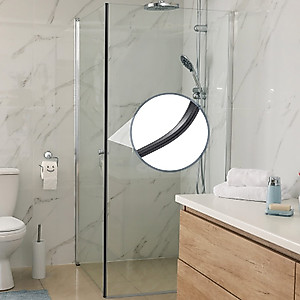 134 Inches Flexible Magnetic Strip Insert Shower Door Magnetic Strip Replacement Long Magnet Roll for Crafts for Framed Semi Framed Swinging Glass Shower Doors, Black (1 Roll)