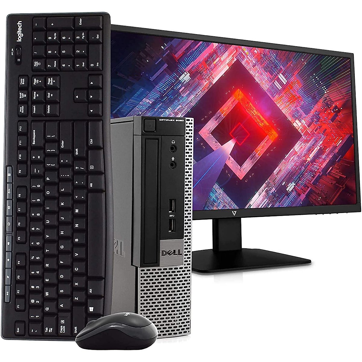 Dell OptiPlex 9020 Ultra Small Desktop Computer PC, Intel Core i5, 16GB RAM, 1TB SSD, Windows 10 Pro, New 24" Monitor, 16GB Flash Drive, Wireless Keyboard & Mouse (Renewed)