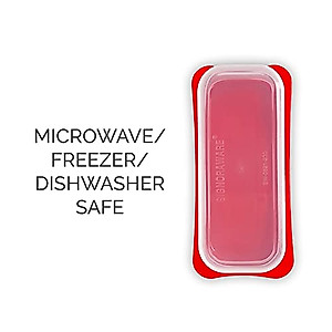 Cover Butter Container - Butter Storage Container with Transparent Lid - Durable Plastic Butter Container for Counter - Plastic Butter Dish with Lid - Covered Butter Dish for Home or Camping (Red)