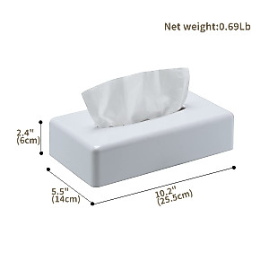 Y-in Hand Tissue Box Cover, Rectangular White Wall Mounted Facial Paper Holder Dispenser, Prefert for Storage on Bathroom Vanity, Kitchen, Night Stand, Countertops Office and Car.