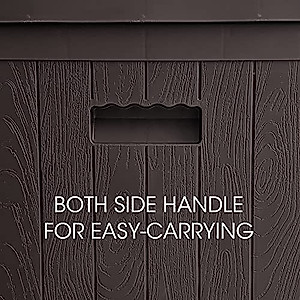 SUNVIVI OUTDOOR Patio Storage Box, 51 Gallon Small Deck Boxes Outdoor Waterproof Patio Cushion Storage Outside Container for Pool Towel, Garden Tools, Toys, Brown