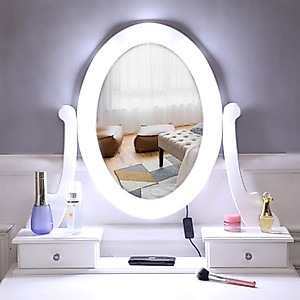 IMGDD Vanity Desk with Mirror and Lights with Light Bulb，Single Mirror Makeup Vanity 5 Drawer Dressing Table,Vanity Mirror with Lights Desk and Chair Makeup Desk White