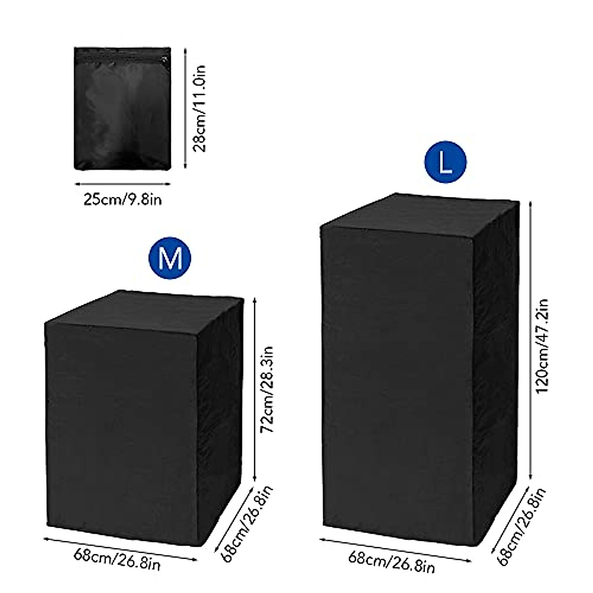 RUSUO Dust Cover,Waterproof Patio Chair Cover Oxford Stackable Chair Cover Outdoor Bar Stools CoversResistant Garden Furniture Cover