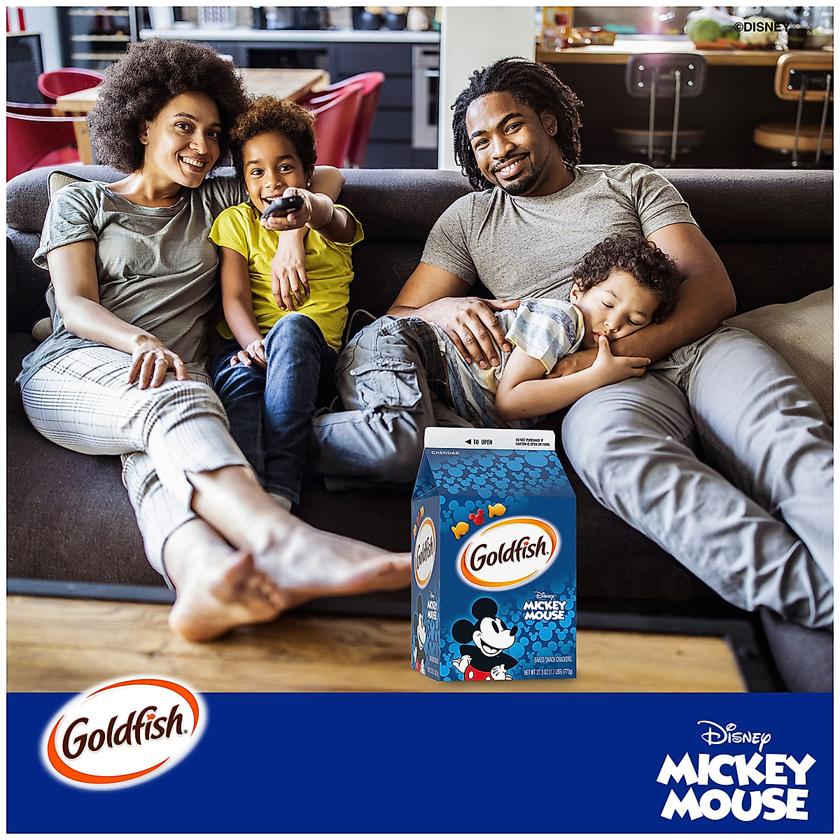 Goldfish Disney Mickey Mouse Cheddar Crackers, Snack Crackers, 27.3 oz carton