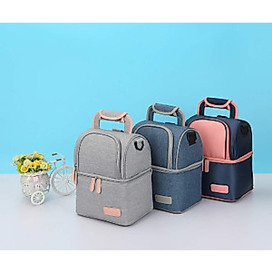 Meichoon Breast Pump Backpack Breastmilk Cooler & Insulated Baby Bottle Bag Waterproof - Portable Thermal Insulated Lunch Bag/Large Capacity Handbag/Baby Milk Freezer for Work Mommy Women XC01 Grey