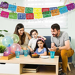 CHolic Mexican Papel Picado Banner, Fiesta Banner, 18 Feet Long Plastic Fiesta Banners for Mexican Party Decorations Fiesta Party Decorations