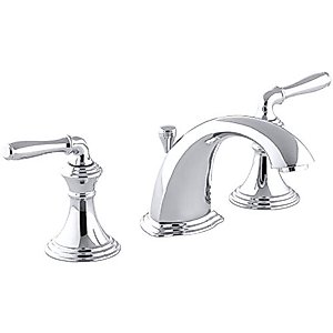 Bathroom Faucet by KOHLER, Bathroom Sink Faucet, Devonshire Collection, 2-Handle Widespread Faucet with Metal Drain, Polished Chrome, K-394-4-CP