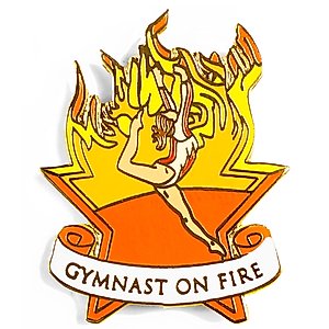 Snowflake Designs Gymnast on Fire Gymnastics Pin - #1930