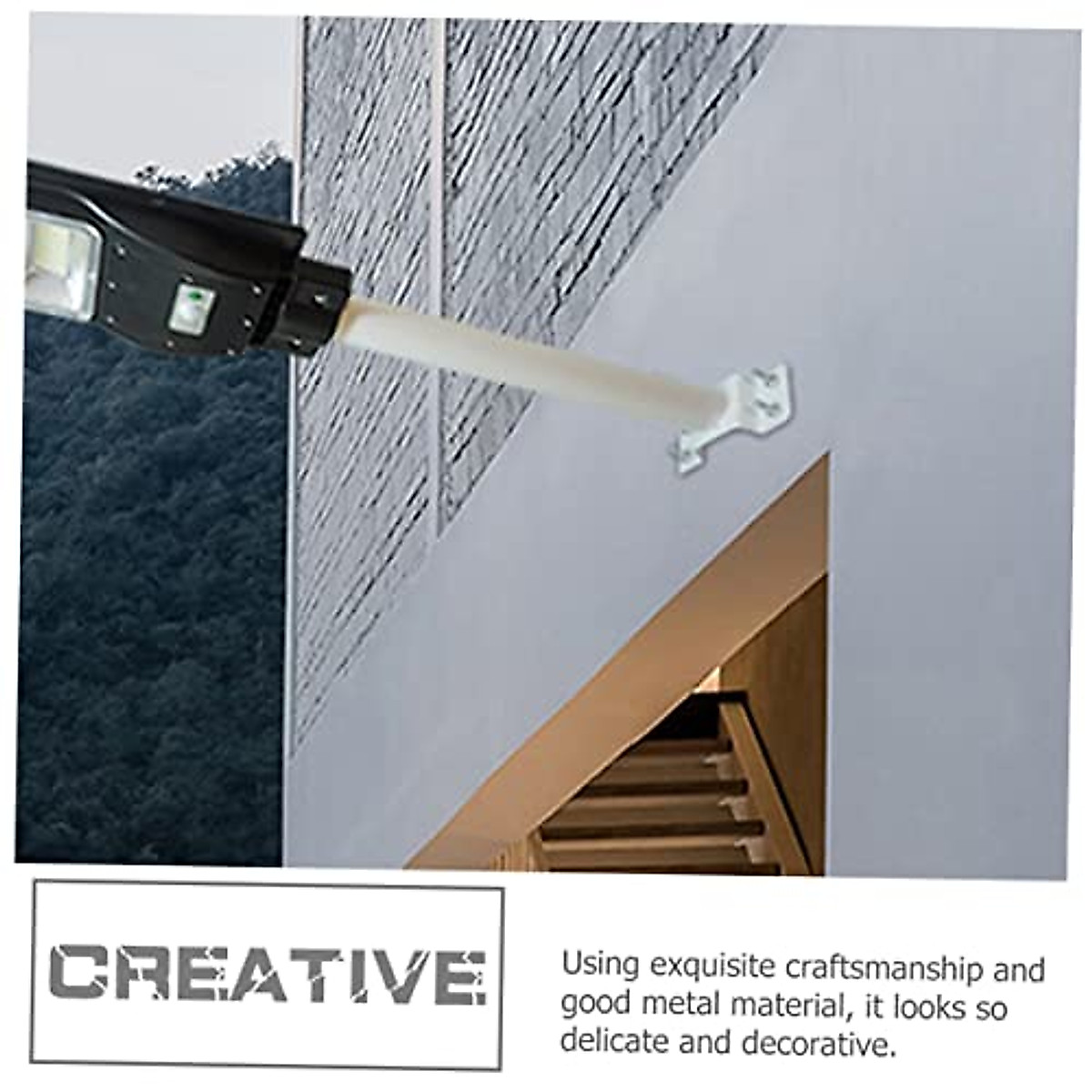 3 Sets Light Fixing Bracket Lamp Arm Bracket Light Fixture Mounting Bracket Street Light Metal Bracket Solar Street Light Bracket Lamp Arm Accessory Street Lamp Mounting Arm