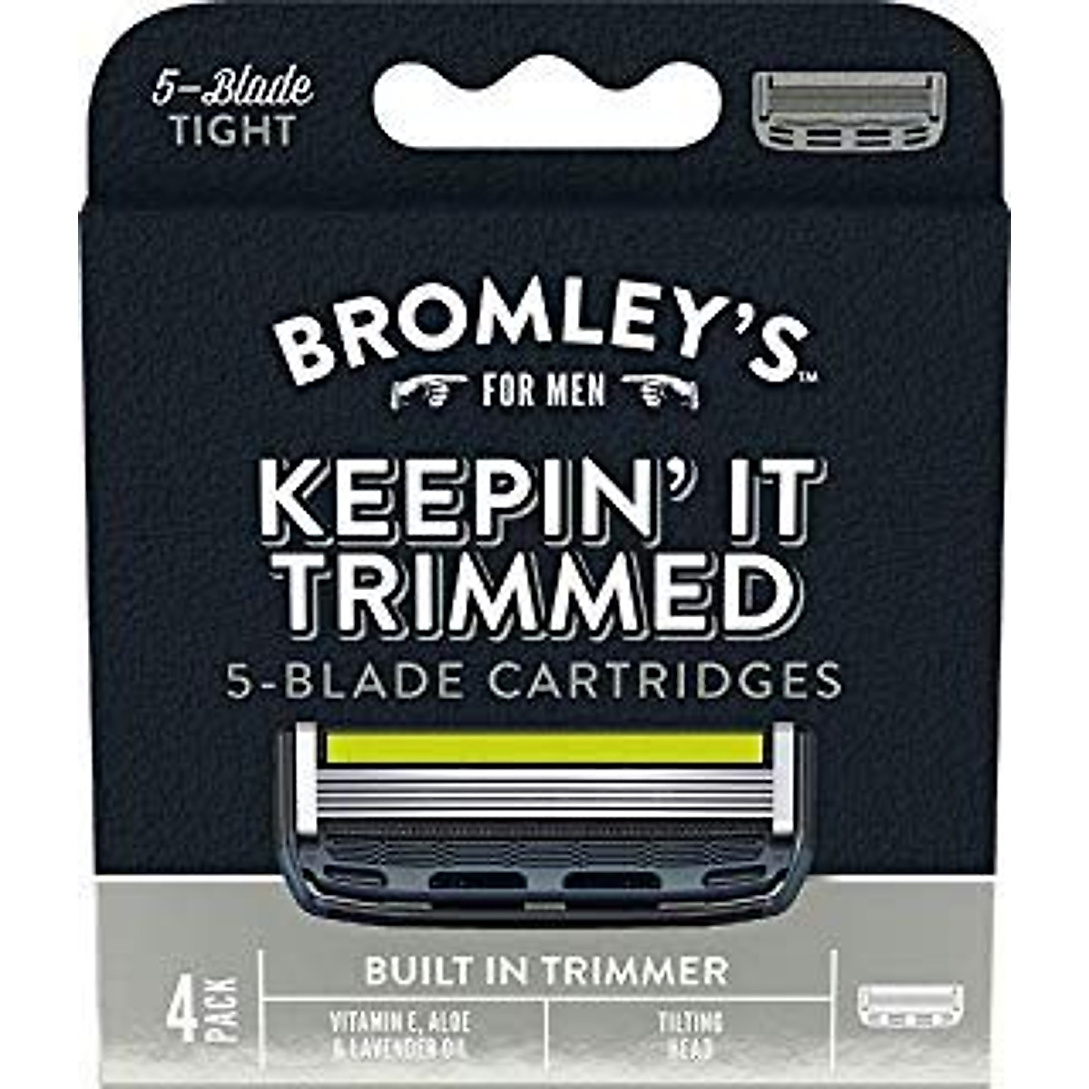 Bromley's Keepin' It Trimmed 5-Blade Razor Cartridges - 4 Cartridges