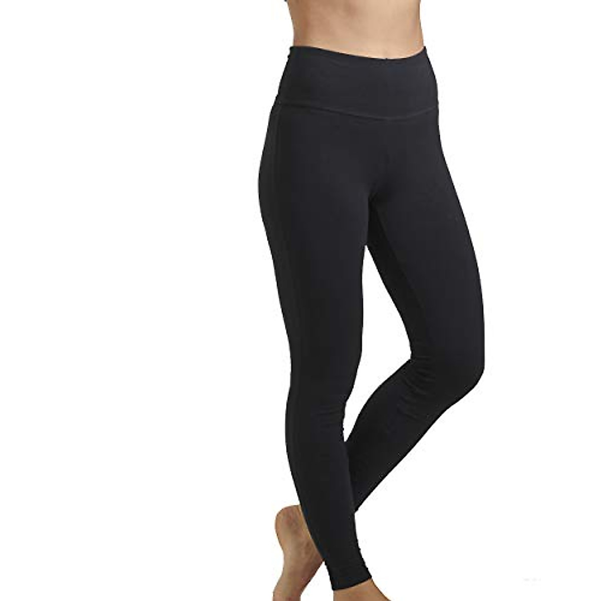 Spalding Women's Activewear High Waisted Cotton/Spandex Full Length Leggings, Size Medium Blk