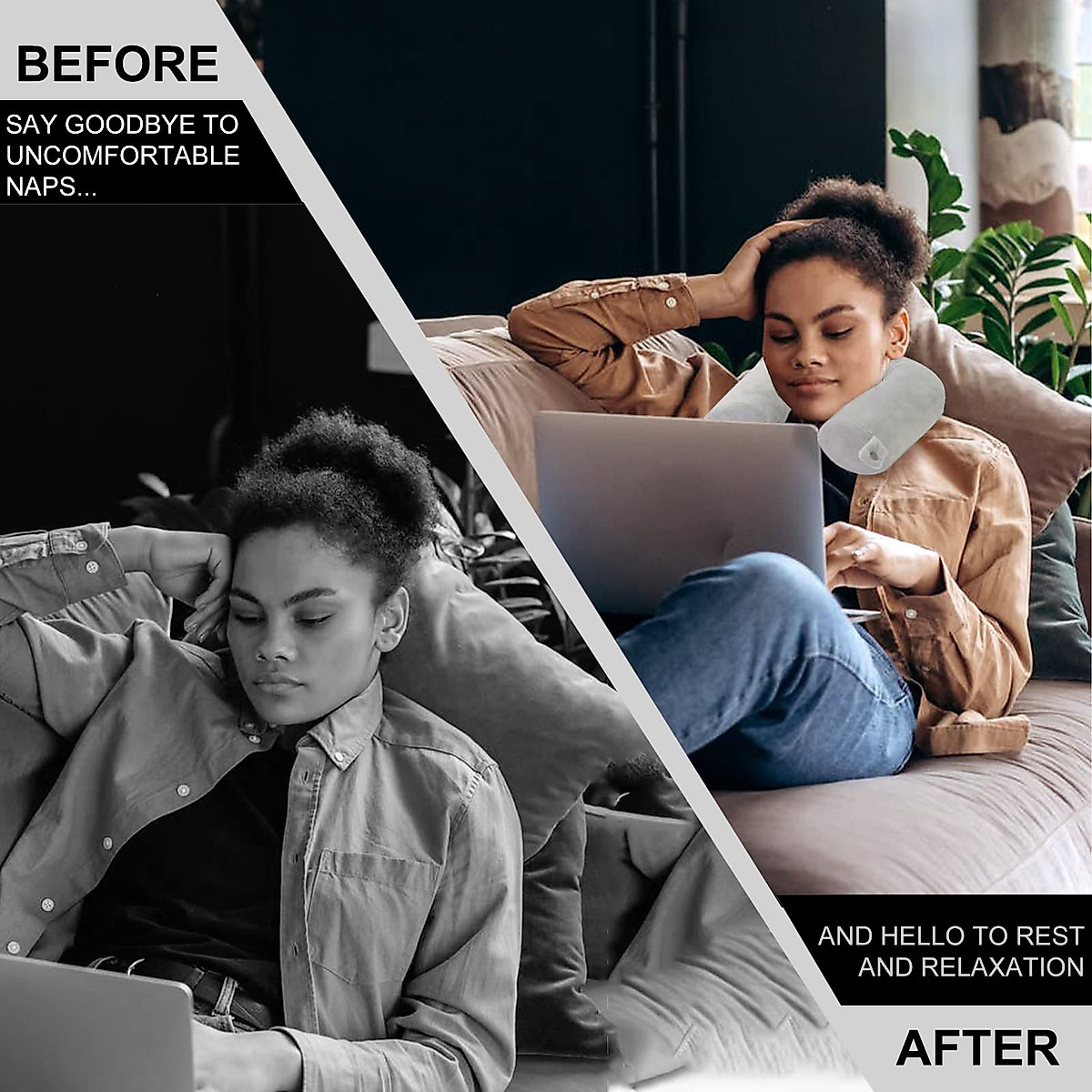 Hxcxrst Travel Pillow-Twist Memory Foam Neck Pillow Support Pillow, Used for Neck, Chin, Waist and Leg Support-Suitable fo Airplanes, Buses, Trains.