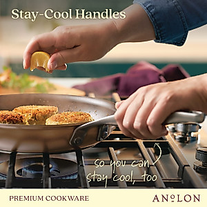 Anolon Ascend Hard Anodized Nonstick Frying Pan/Skillet - Good for All Stovetops (Gas, Glass Top, Electric & Induction), Dishwasher & Oven Safe with Stainless Steel Handle,10 Inch - Bronze