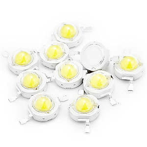 CHANZON 10 pcs High Power Led Chip 5W White (6000K - 6500K / 600mA - 700mA / DC 6V - 7V / 5 Watt) Super Bright Intensity SMD COB Light Emitter Components Diode 5 W Bulb Lamp Beads DIY Lighting