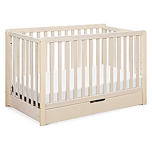 Carter's by DaVinci Colby 4-in-1 Convertible Crib with Trundle Drawer in Washed Natural, Greenguard Gold Certified, Undercrib Storage