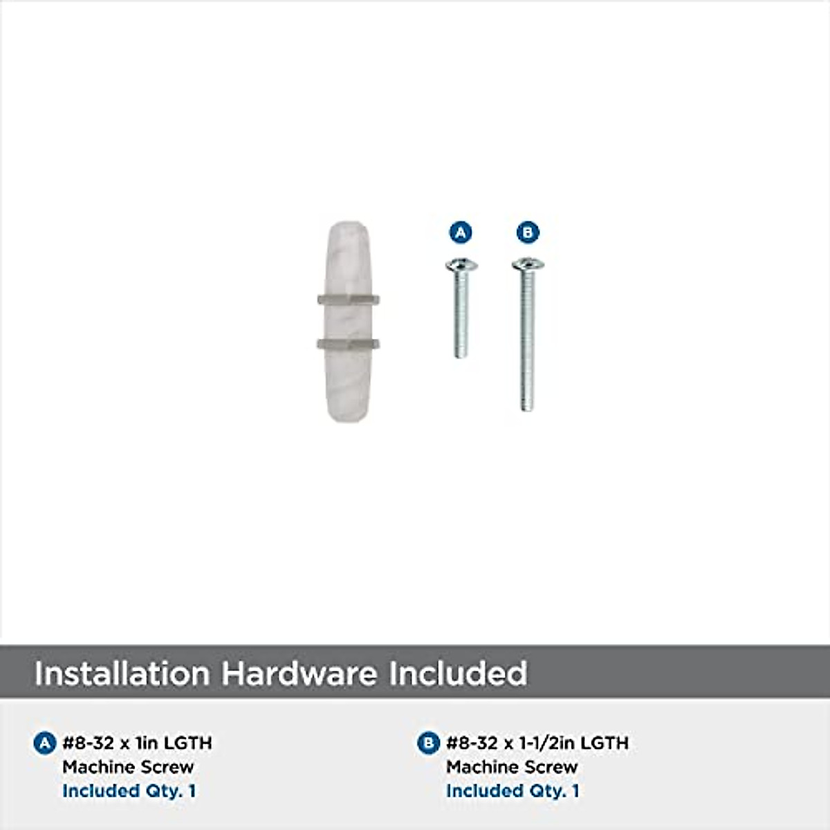 Amerock | Cabinet Knob | Marble White/Polished Nickel  | 2-1/2 inch (64 mm) Length | Carrione | 1 Pack | Drawer Knob | Cabinet Hardware