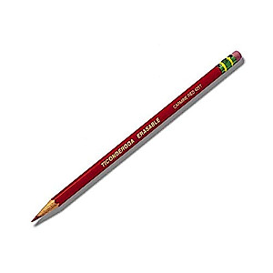 TICONDEROGA Erasable Checking Pencils, Pre-Sharpened with Eraser, Red, Pack of 4 (13941)