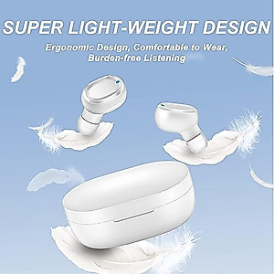 Wireless Earbuds, Bluetooth 5.3 Headphones 30H Playtime Wireless Charging Case & LED Power Display Deep Bass IPX7 Waterproof Earphones Microphone Stereo Headset for Sports/Workout/Gym(White)