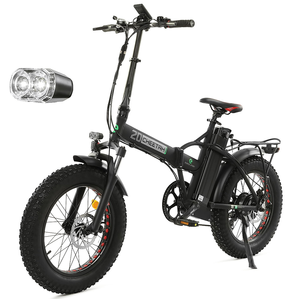ECOTRIC Advanced 20" Electric Bike for Adults 500W Fat Tire Folding Ebike 48V Electric Bicycle 15AH Removable Battery Suspension Fork Beach Snow Mountain Foldable Bike - 90% Pre-Assembled