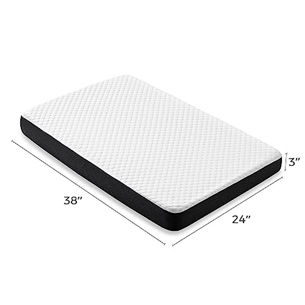 UBBCARE Waterproof Pack and Play Mattress, 38x24x3 Inches Memory Foam Playpen Mattress, Dual-Side Mini Crib Mattress for Baby & Toddler