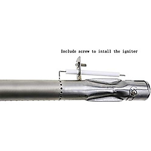 Criditpid Grill Replacement Parts for Brinkmann Brinkman 810-2511-S, 810-2512-S, 810-3660-S, 810-4220-S Gas Grill Models, Stainless Steel Burner Pipe Tube with Igniter Electrode.