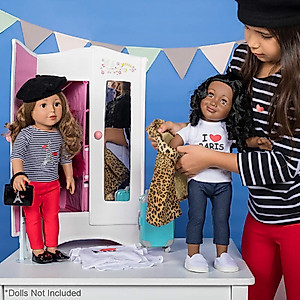 Adora Amazon Exclusive - 18” Girl Doll Clothes and Accessories Set Includes Jet-Set Luggage, White Shirts, Passport & Cellphone, Stylish Outfit and White Slip on Sneakers