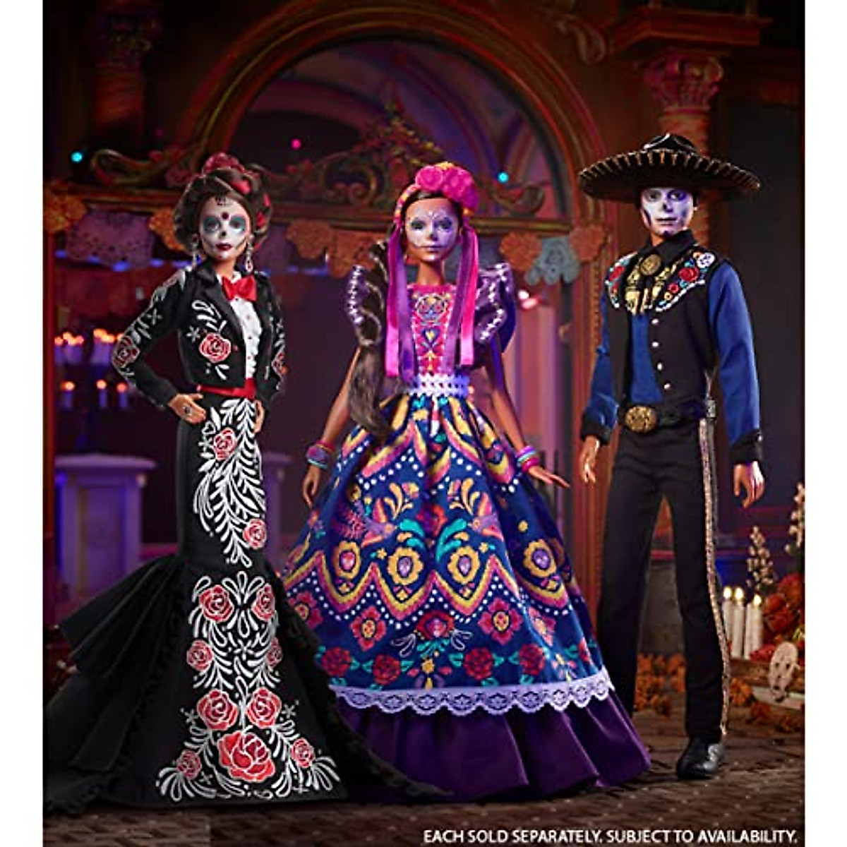 Barbie Signature Doll, 2022 Dia De Muertos Collectible, Traditional Ruffled Dress with Flower Crown & Calavera Face Paint