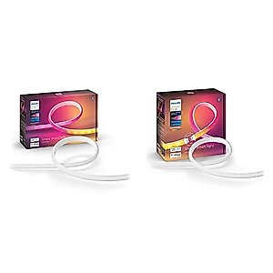 Philips Hue Bluetooth Gradient Ambiance Smart Lightstrip (6ft Base Kit + 3ft Extension Bundle), Multicolor Strip, Works with Apple Homekit and Google Home, White