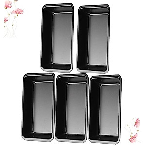 Hemoton 5pcs 6 Mini Cake Pans Mini Loaf Pan French Bread Pan Oven Roasting Pan Meatloaf Baking Pan Aluminum Bread Pans Black Bakeware Toast French Cake Mold Mini Cake French Bread