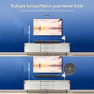 BESTISAN TV Sound Bar, 100Watts Soundbar for TV, Wireless Sound Bars with HDMI-ARC and Bluetooth/Optical/AUX/USB. TV Speakers for Home Theater/Gaming. (Remote Control,Wall Mountable)