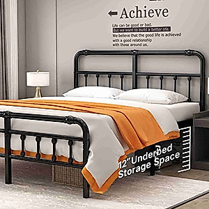 Hearicx California King Bed Frame with Headboard Footboard，Easy Assembly Heavy Duty Metal Platform with Premium Steel Slat Support，Noise-Free，12-Inch Under Bed Storage