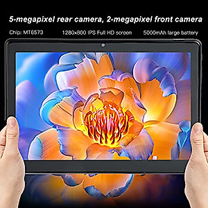 Diyeeni 10.1in Tablet, 4G Phone Call with Dual Sim Card Slot, 4G RAM 64G ROM for Android9.0 Kids Tablet, 5000mAh Battery, 5MP Rear Camera, WiFi Tablet, 1280x800 Resolution