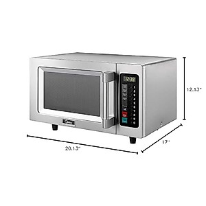 Midea Equipment 1025F1A Countertop Commercial Microwave Oven with Touch Control, 1000W, Stainless Steel.9 CuFt