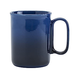 Mason Craft & More Festival Dinnerware Collection- Round Durable Stoneware Bold Colorful Ombre Glaze Mugs, 4 Piece Festival 15.5 Ounce Mug Set in Rich Teal