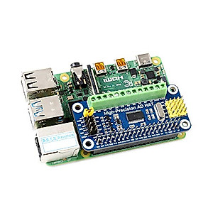 Waveshare High-Precision AD HAT, Compatible with Raspberry Pi 5/4B/3B/Zero/Zero W/Zero 2W/Pico/Pico W/Pico WH and Jetson Nano, ADS1263 10-ch 32-bit ADC