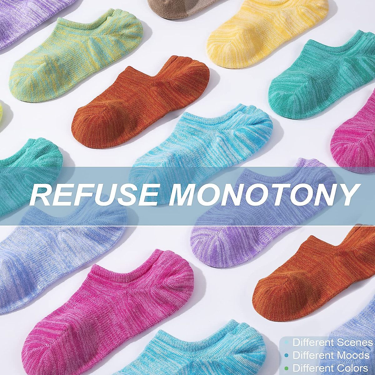 IDEGG No Show Socks Women 10 Pairs Low Cut Anti-Slid Novelty Athletic Casual Invisible Liner Socks