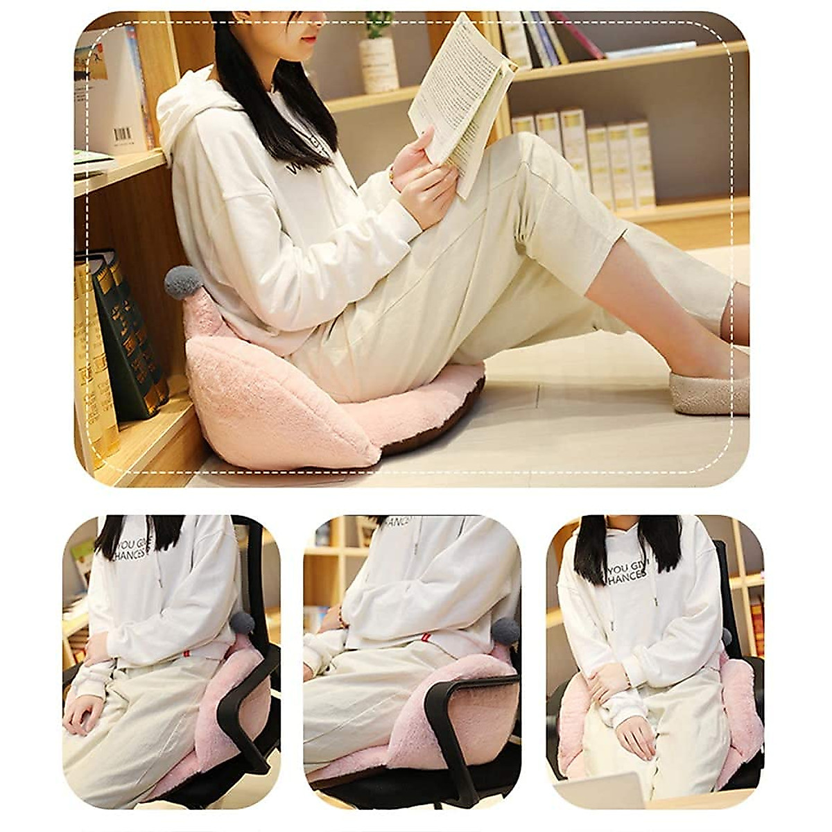 GREUS Cute Crown Shaped Seat Cushion for Desk Kitchen Dining Office Chair Soft Comfort Warm Fluffy Plush Lazy Sofa Couch Seat Pads Pillow Relieves Back Coccyx Sciatica Tailbone Pain Relief Floor Mat