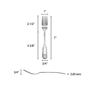 Thunder Group SLSS007 Salad Fork, 7.01", 18/0 Stainless Steel, Mirror-Finish, Sea Shell, Pack of 12