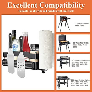 Griddle Caddy with Magnetic-Griddle Caddy Space Saving BBQ Accessories Storage Box with Paper Towel Holder for 28"/36" Blackstone Griddles