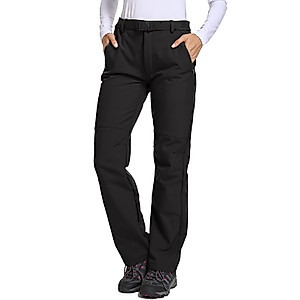 Jessie Kidden Women's Waterproof Pants Hiking Ski Snow Fish Fleece Lined Insulated Outdoor Golf Travel Pant (801F Black 18)