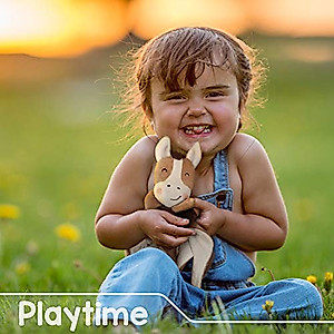 Baby Aves Horse Lovey Baby Security Blanket - Pony Stuffed Plush Animal Blankie 13x13 inches (Brown)