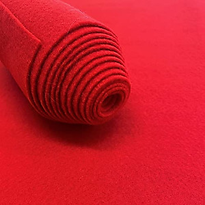 Acrylic Felt Fabric Pre Cuts, 1 Yard, 72 by 36 inches in Length by Ice Fabrics - Red