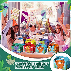 24 Pcs Dinosaur Favor Boxes for Birthday Party Dinosaur Treat Boxes Dinosaur Theme Candy Goodie Boxes Party Favors for Boys Girls Kids Baby Shower Party Supplies, 6 x 3.5 x 3.5 Inch (Lovely Style)