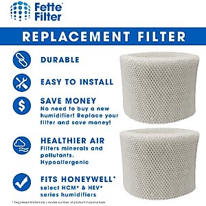 Fette Filter - Premium Material Humidifier Wicking Filters Compatible with Honeywell HC-14 Replacement Humidifier Filter E HC-14V1, HC-14, HC-14N. (Pack of 2)