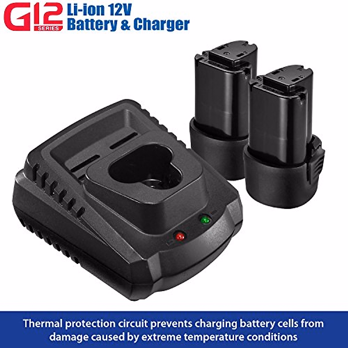 ACDelco ARW1201 G12 Series 12V Cordless Li-ion 3/8” 57 ft-lbs. Ratchet Wrench Tool Kit with 2 Batteries and Carrying Case