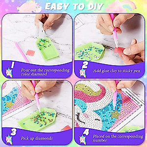 5D Diamond Painting Kits for Kids Wooden Frame Diamond Arts and Crafts for Kids Mosaic Gem Stickers by Number Kits DIY Painting Arts Crafts Gift for Ages6-8-10-12 (Unicorn)Gift for Children's Day