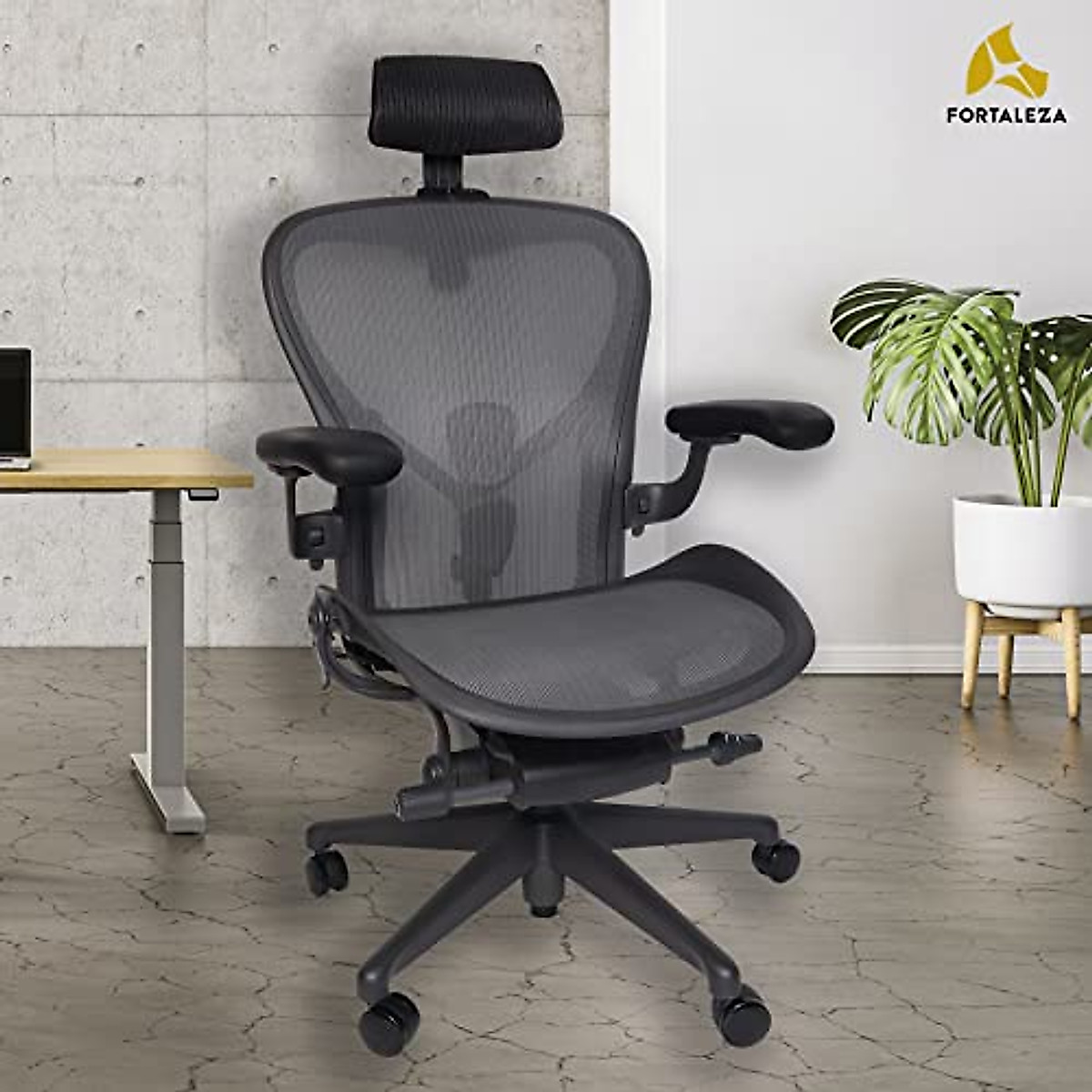 Fortaleza New Headrest for Herman Miller Aeron Classic, Headrest Attachment for Chair, Compatible with Atlas Headrest Including Size A, Size B, Size C (Black)