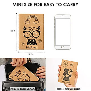 Sikao 12 Pack Cute Animals Mini Notebooks for Kids Party Favors, A6 Small Notebooks for Girls Teens, Notebook Bulk for Class Prizes Bag Stuffer, Little Journals for Kids, Happy Mini Journal