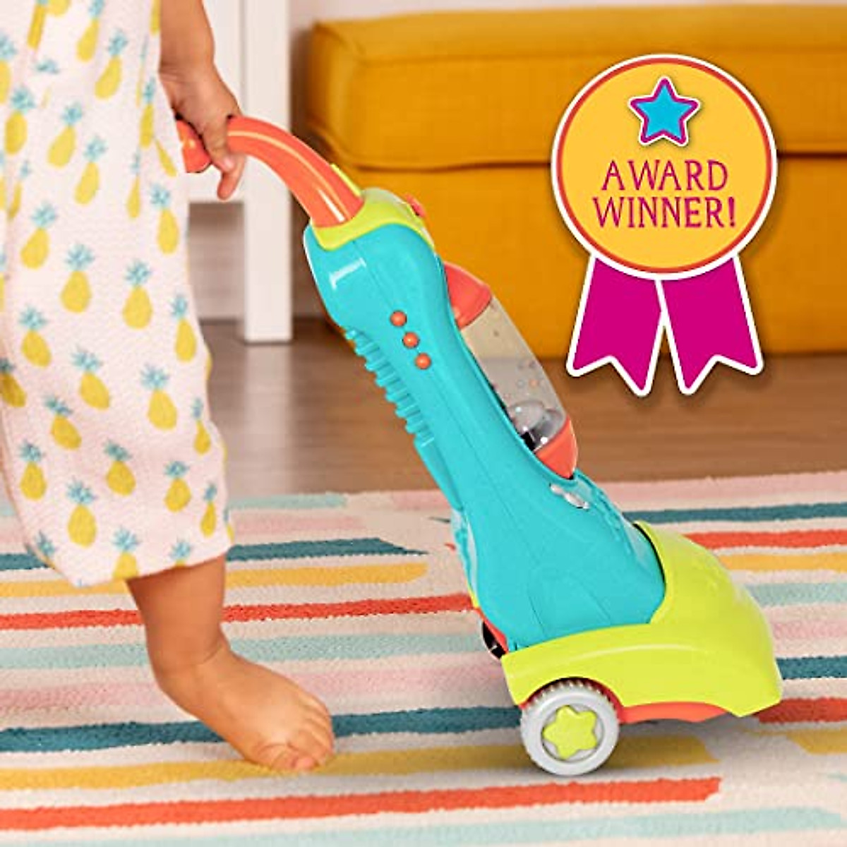 Battat- Toy Vacuum Cleaner – Lights & Sounds Play Vacuum – Musical Vacuum Toy With 2 Songs- Pretend Play Chores & Activities- Clean n' Sing Vacuum- 2 Years +